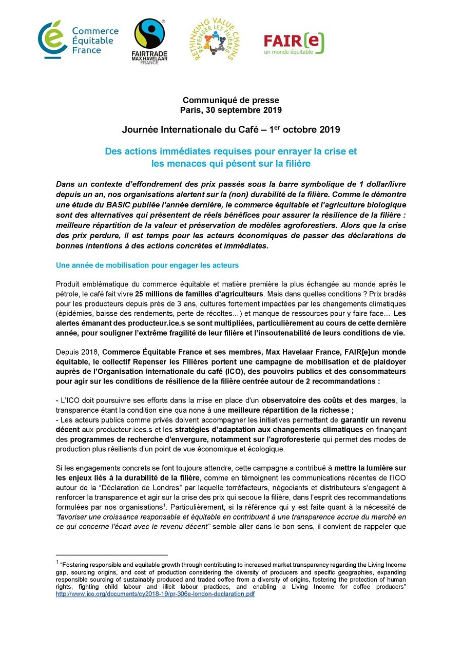 Un café à l'équité - Commerce Équitable France